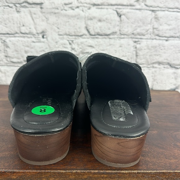 Splendid | Shoes | Splendid Olive Suede Leather Clogsmules Wknotted Bow ...